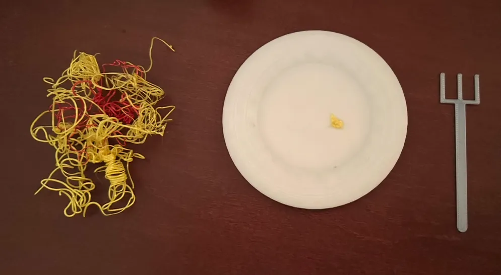 Spaghetti (failure) on a plate! by Luke Design - MakerWorld