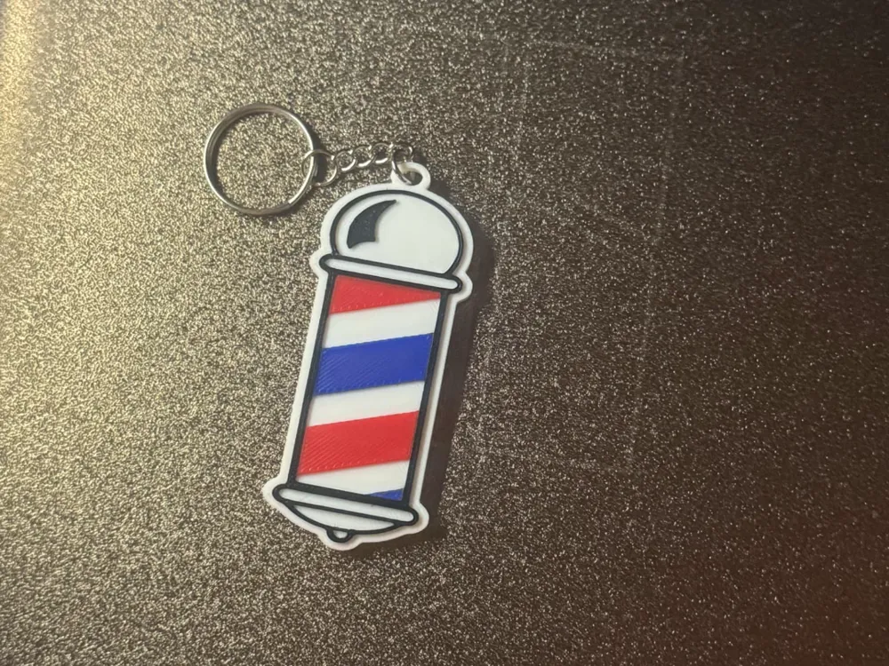 Barber Shop Post Keychain by Jean - MakerWorld