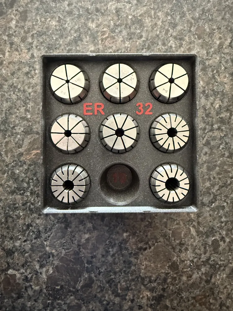 Gridfinity Mount for ER32 Collets (9-piece) by Florian ...