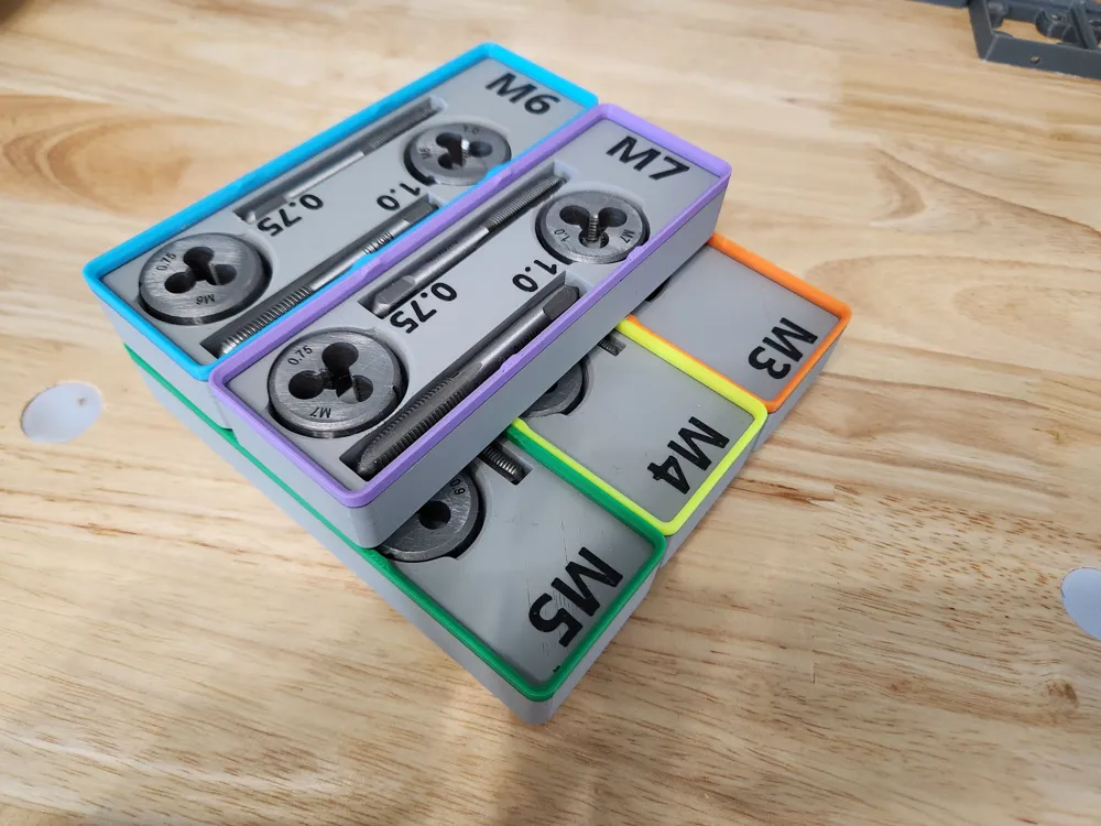 Gridfinity Tap and Die Bins, Parametric by Cullen J Webb MakerWorld ...