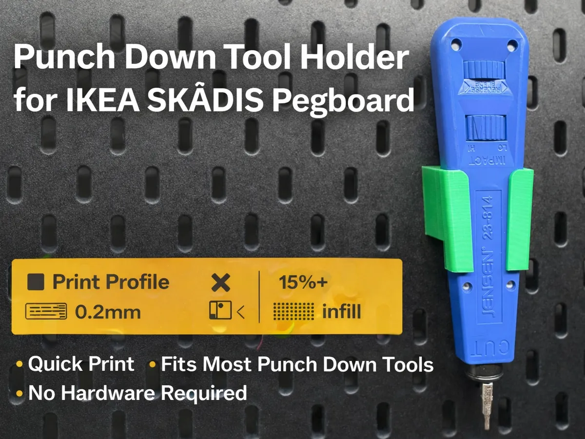 Punch Down Tool Holder – IKEA SKADIS Mount - Free 3D Print Model ...