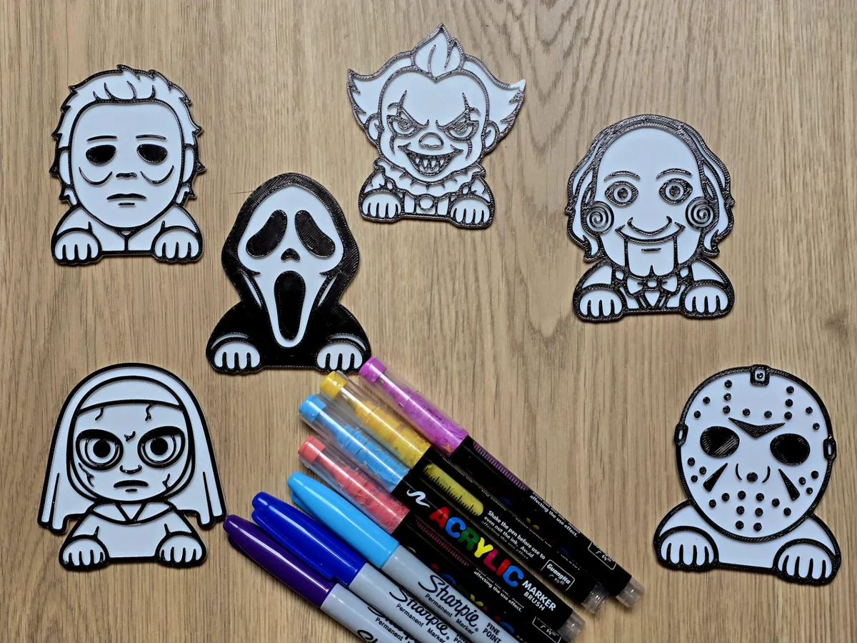 Halloween Character Coloring Craft Pack 2 - Free 3D Print Model ...