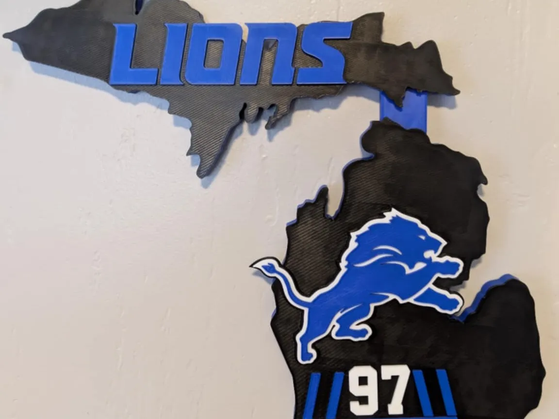 Detroit Lions Hutch Edition Michigan Mitten - Free 3D Print Model ...