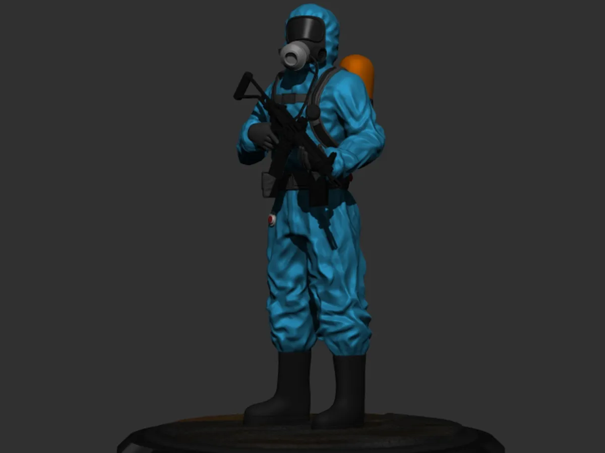 Rust Blue Scientist Hazmat - Free 3D Print Model - MakerWorld