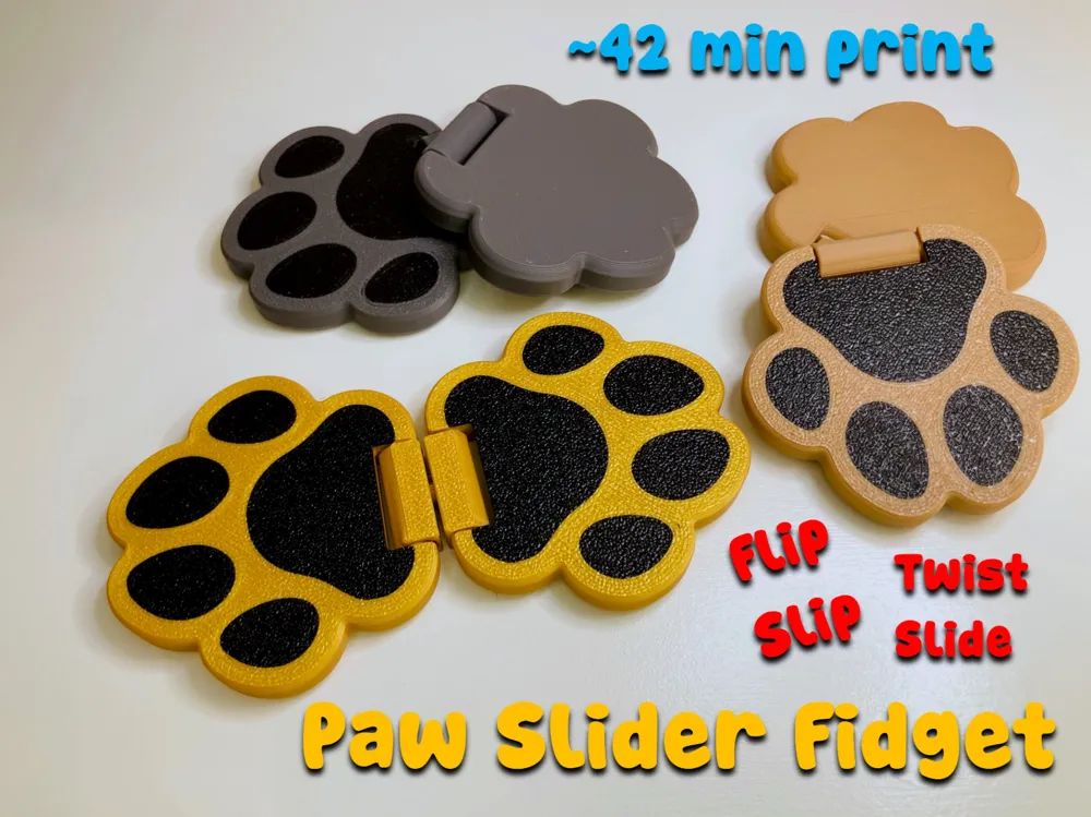 Fidget Paw Slider + Flipper (45 mins) by SpacedOut MakerWorld: Download ...