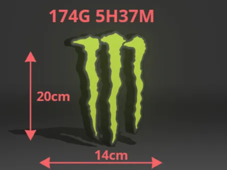 MONSTER LOGO LEDBOX LAMP WALLART DECOR ROOM - Free 3D Print Model ...