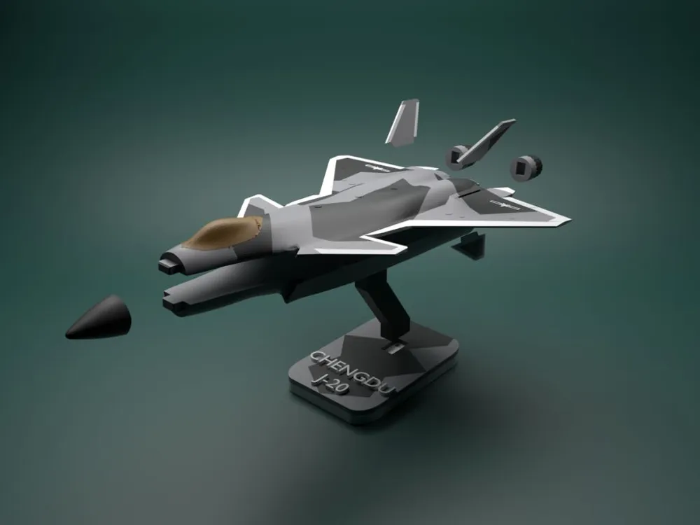 Chengdu J-20 Fighter Jet Kit Card - Free 3D Print Model - MakerWorld