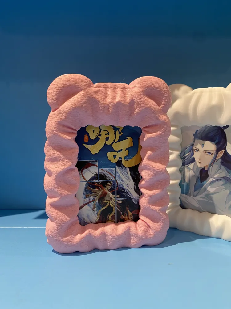 Cute Cat + Little Bear PLA Silk Soft Puffy Texture Photo Frame (Instax ...