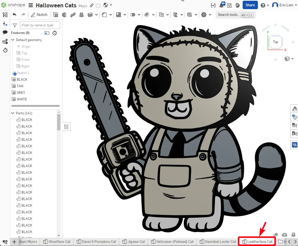 Leatherface Cat - User Requested by eclien MakerWorld: Download Free 3D ...