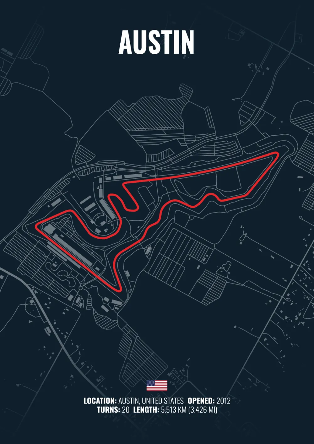 Austin Circuit of The Americas Frame by Criativo 3D - MakerWorld