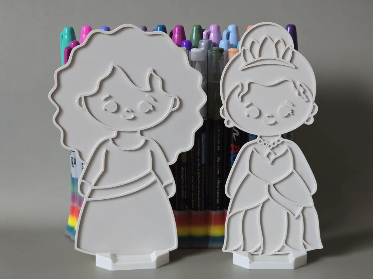 Fantasy Princess Coloring Craft Girl Set - Free 3D Print Model - MakerWorld