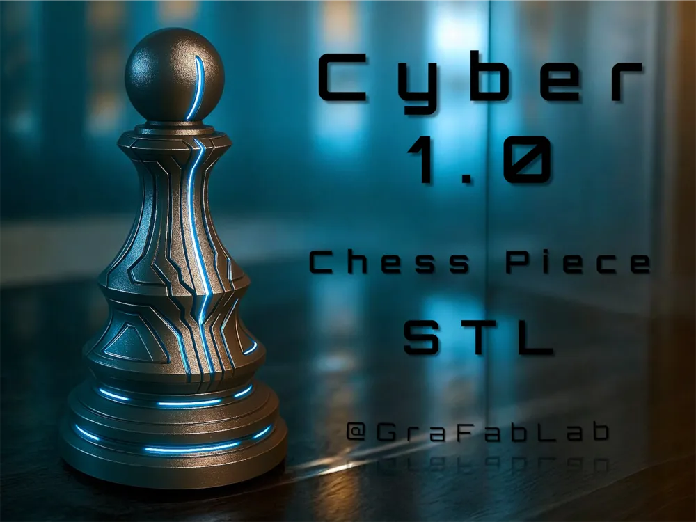 Cyber "Pawn" - chess piece by GraFabLab MakerWorld: Download Free 3D Models