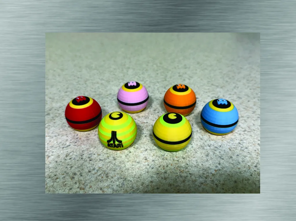 Atari 2600+ Pacman Edition Ball Joystick Toppers - Free 3D Print Model ...