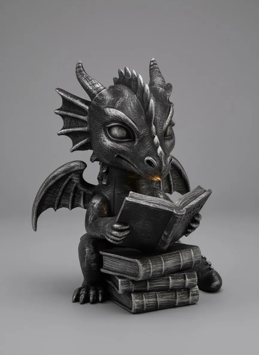Cute Dragon Reading a Book lantern lamp - Free 3D Print Model - MakerWorld