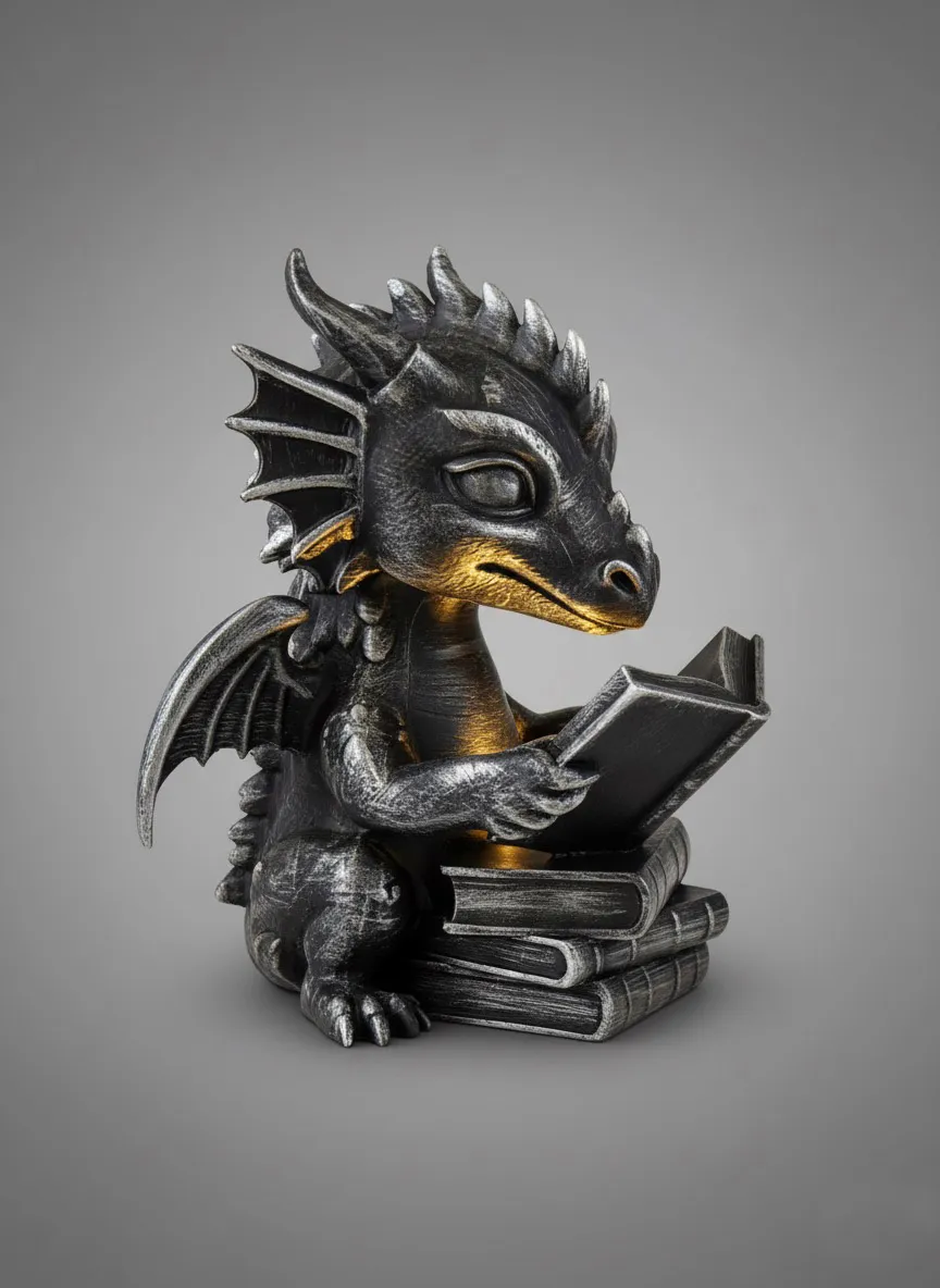 Cute Dragon Reading a Book lantern lamp - Free 3D Print Model - MakerWorld