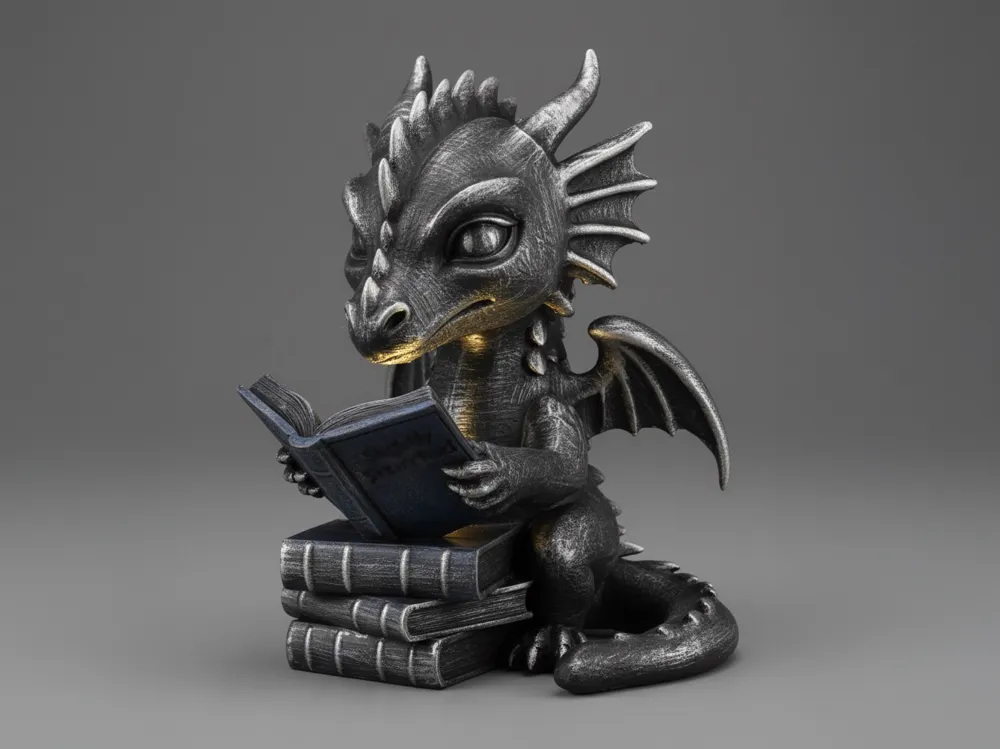 Cute Dragon Reading a Book lantern lamp - Free 3D Print Model - MakerWorld