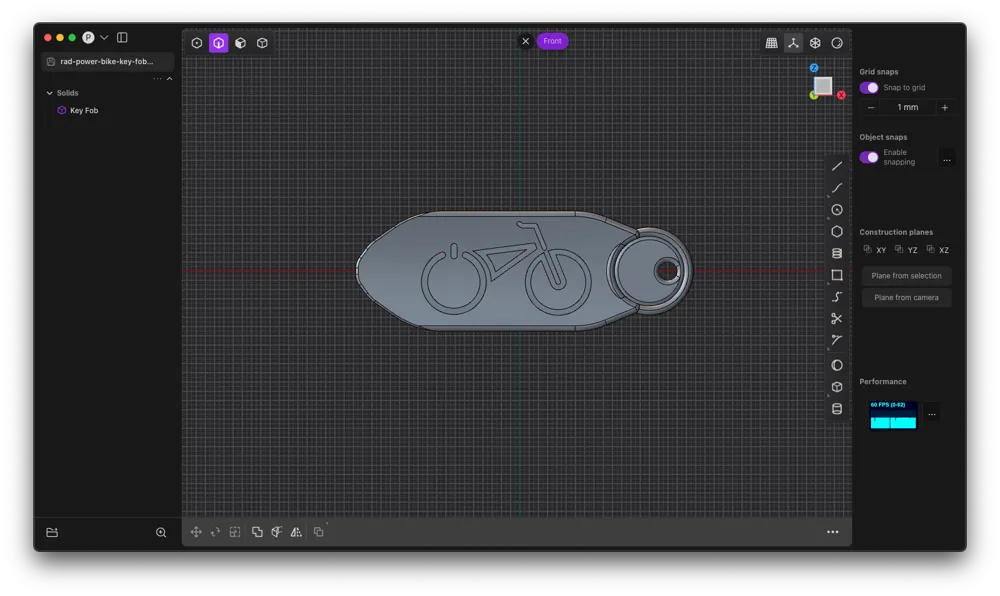 Key Fob with engraved Rad Power Bike logo by DCA Vermont - MakerWorld