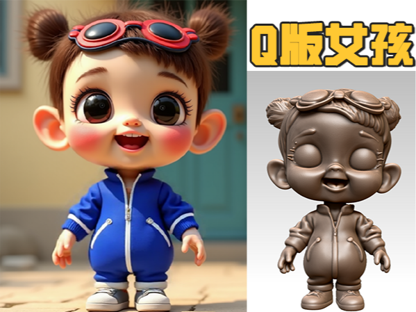 Original Q-version cute little girl doll figurine hand-painted DIY ...