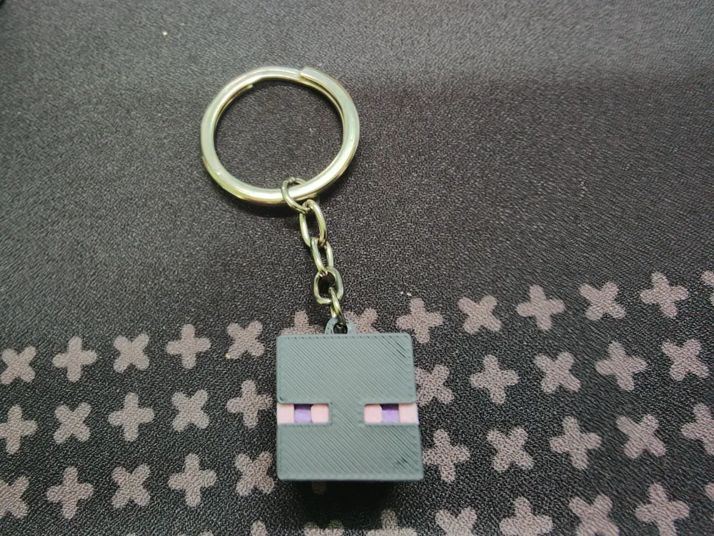 Minecraft Enderman head keychain 麥塊 我的世界 安德 末影人 by hwch19 - MakerWorld
