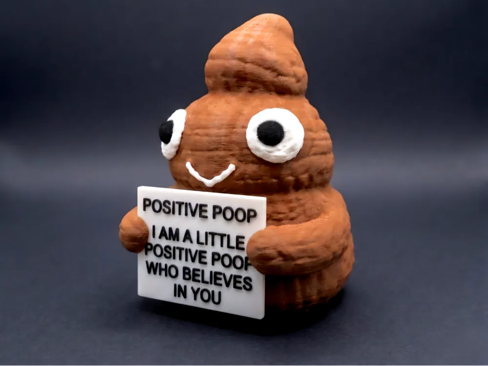 The Positive Poop - Cute Motivational Mascot - Free 3D Print Model ...