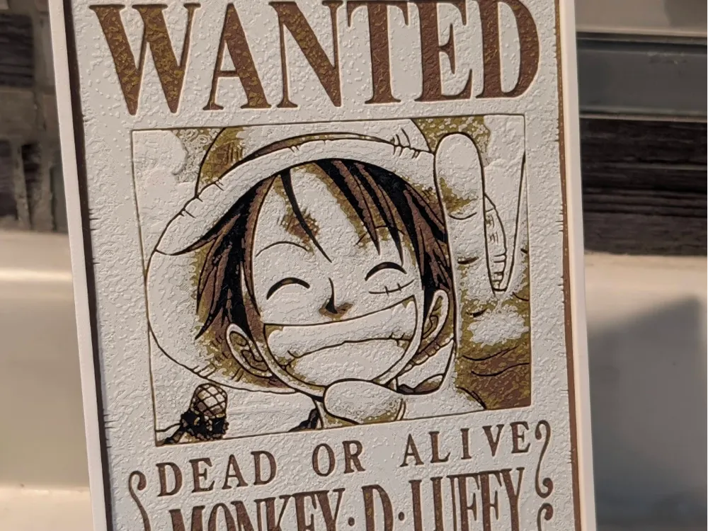 One Piece - Monkey D Luffy Wanted Poster - Free 3D Print Model - MakerWorld
