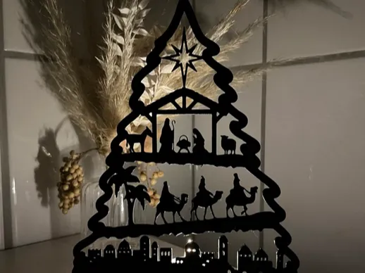 Christmas Tree Birth of Jesus - Free 3D Print Model - MakerWorld