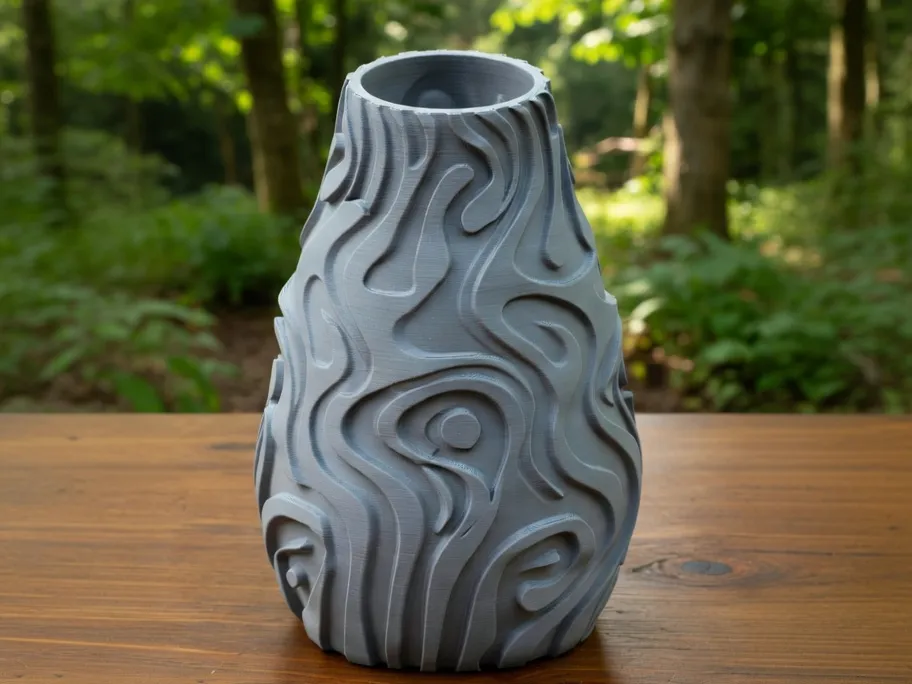 Abstract Curved Texture Design Vase - Free 3D Print Model - MakerWorld