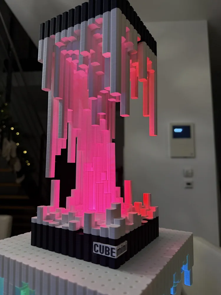 CUBE mini–Futuristic Voxel Cascade LED Lamp Kit001 - Free 3D Print ...