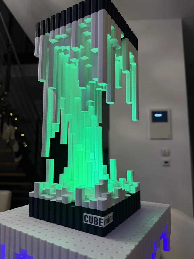 CUBE mini–Futuristic Voxel Cascade LED Lamp Kit001 - Free 3D Print ...
