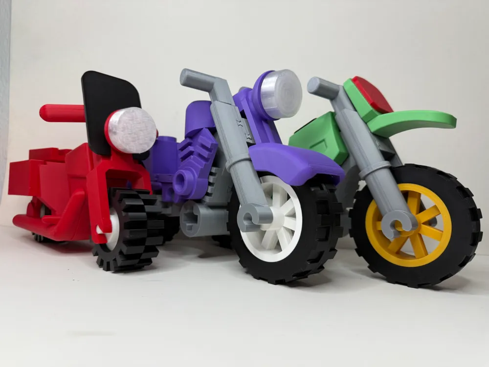 Big Brick Vintage Motorcycle 500% no support - Free 3D Print Model ...