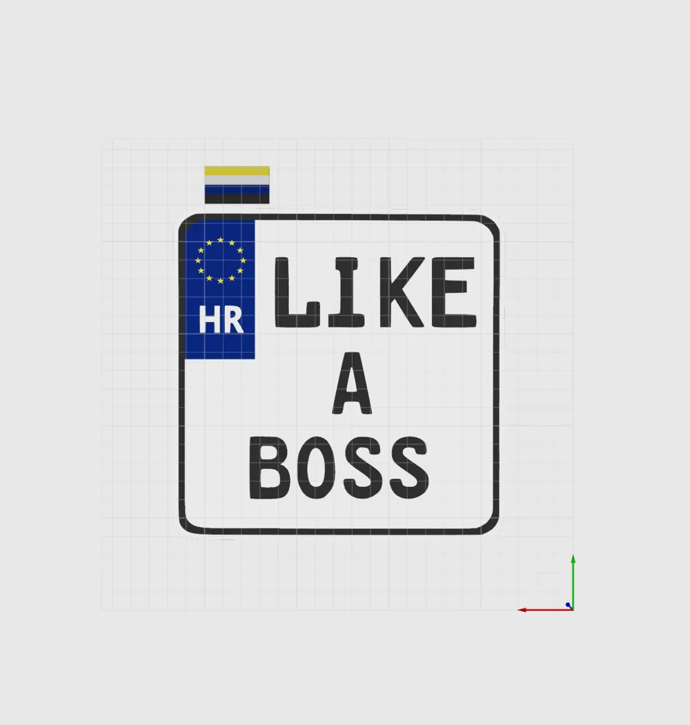 Euro License plate 180x180 - Like A Boss by Design Lerk - MakerWorld