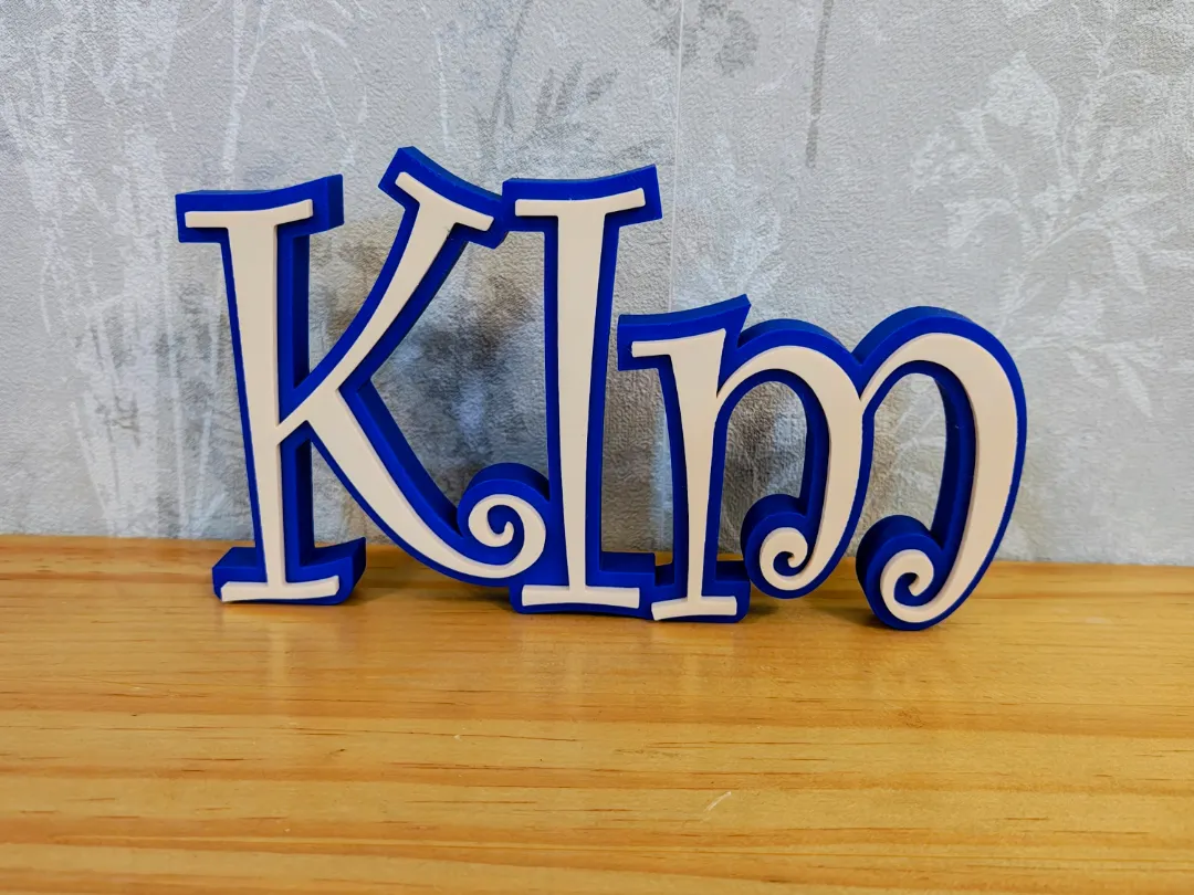 CURLY FONT ***KIM*** - Free 3D Print Model - MakerWorld