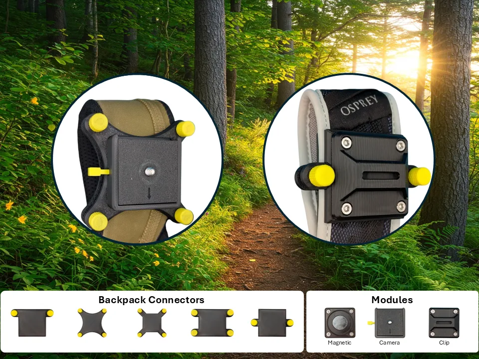 Hike buddy - Modular backpack connector system by RyeBread MakerWorld: Download Free 3D Models