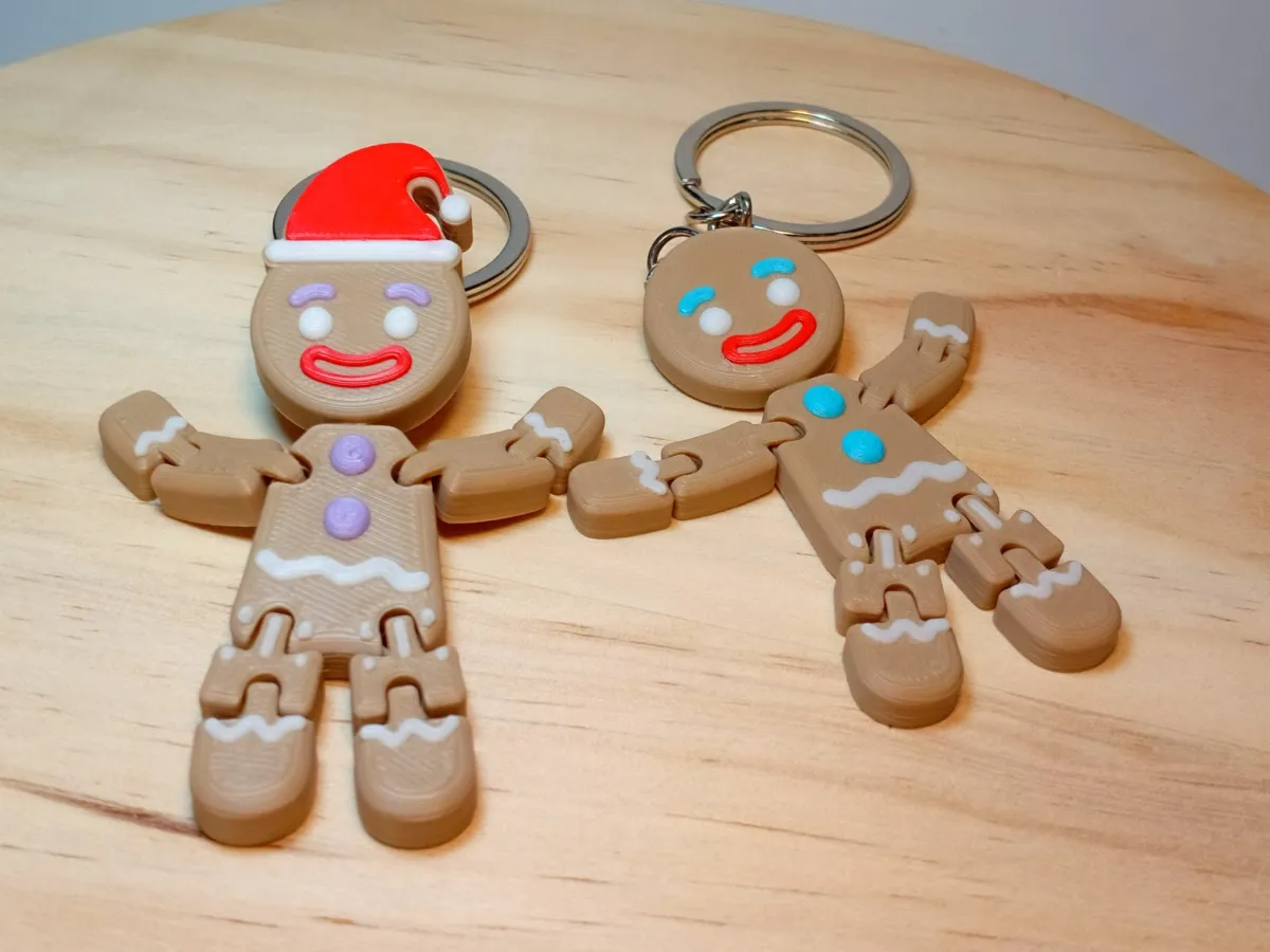Gingerbread man flexi keychain - Christmas - Free 3D Print Model ...