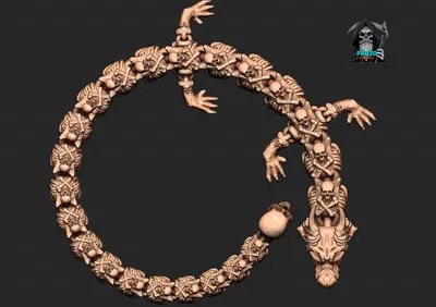 Articulated Flexi dragon skull & bone by PAB3D MakerWorld: Download ...