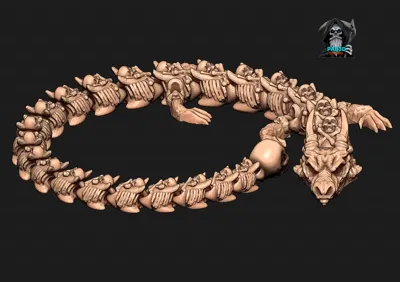Articulated Flexi dragon skull & bone by PAB3D MakerWorld: Download ...
