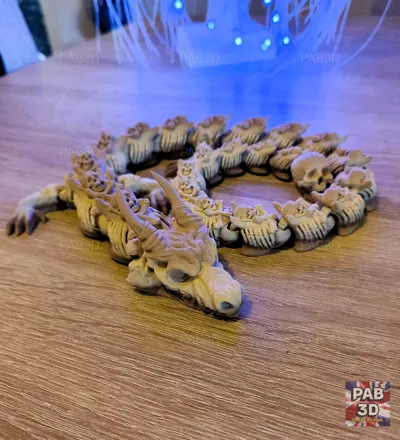 Articulated Flexi dragon skull & bone by PAB3D MakerWorld: Download ...