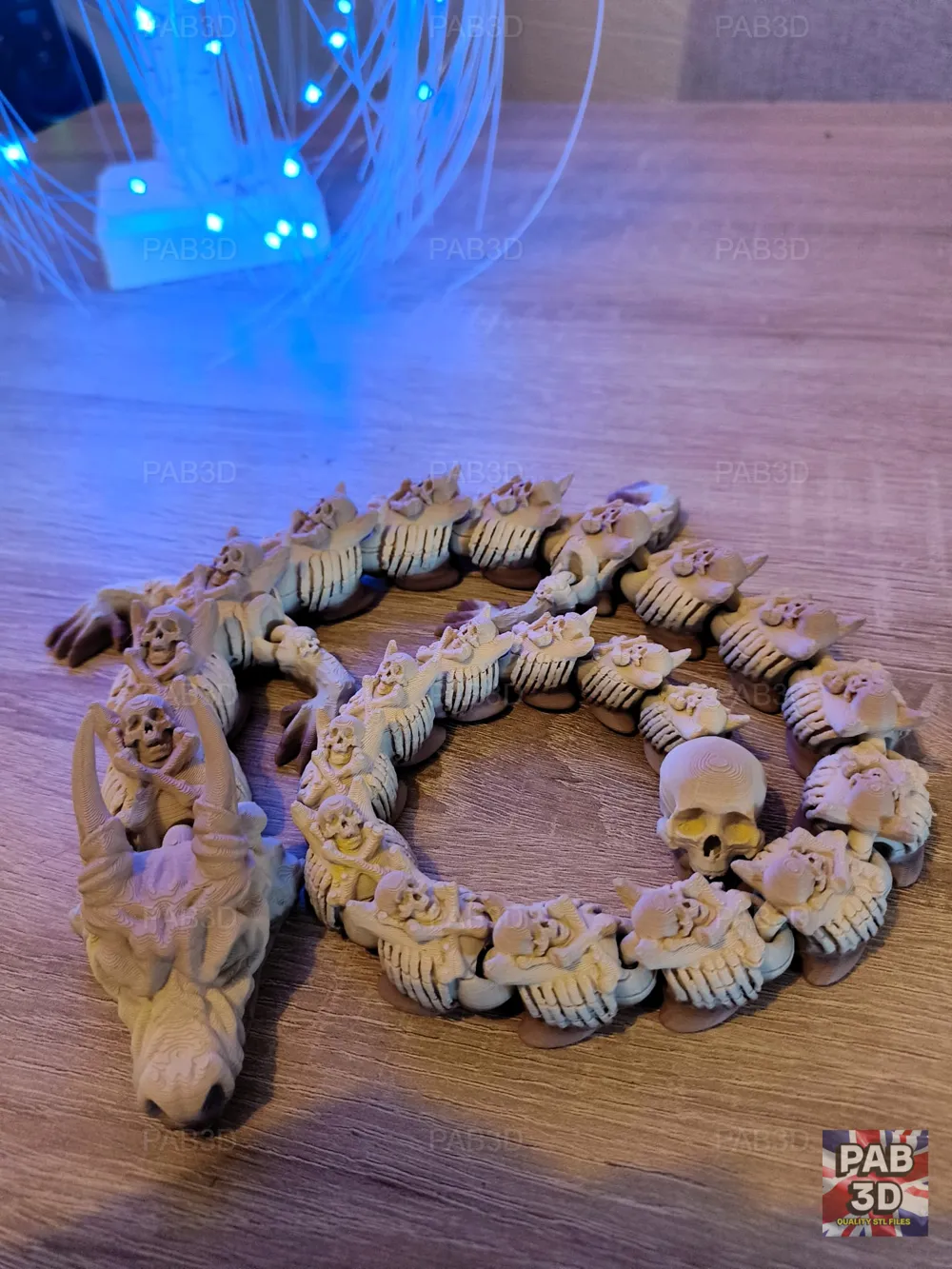 Articulated Flexi dragon skull & bone - Free 3D Print Model - MakerWorld