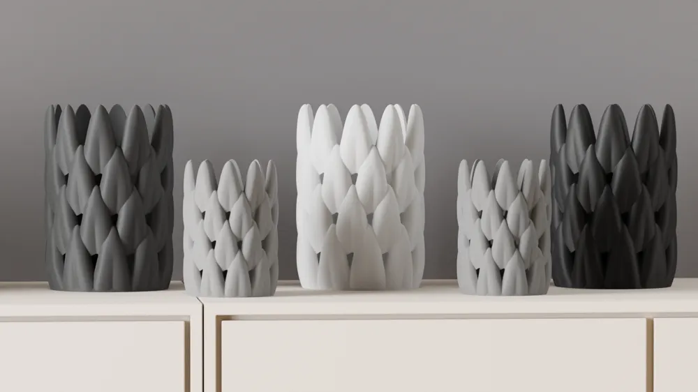 Vase with leaf style design by Abstractia Design - MakerWorld