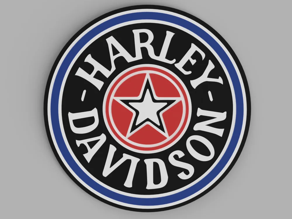 Harley-Davidson star logo coaster - Free 3D Print Model - MakerWorld