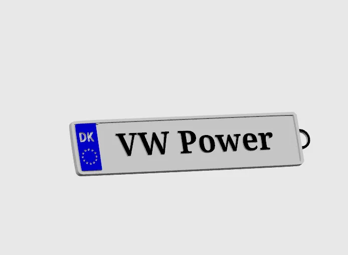 VW power numberplate keychain by Dinozzo28 - MakerWorld