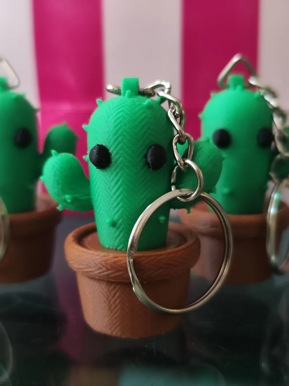 Cute Cactus Keychain–3D Printed Decorative Keyring - Free 3D Print ...