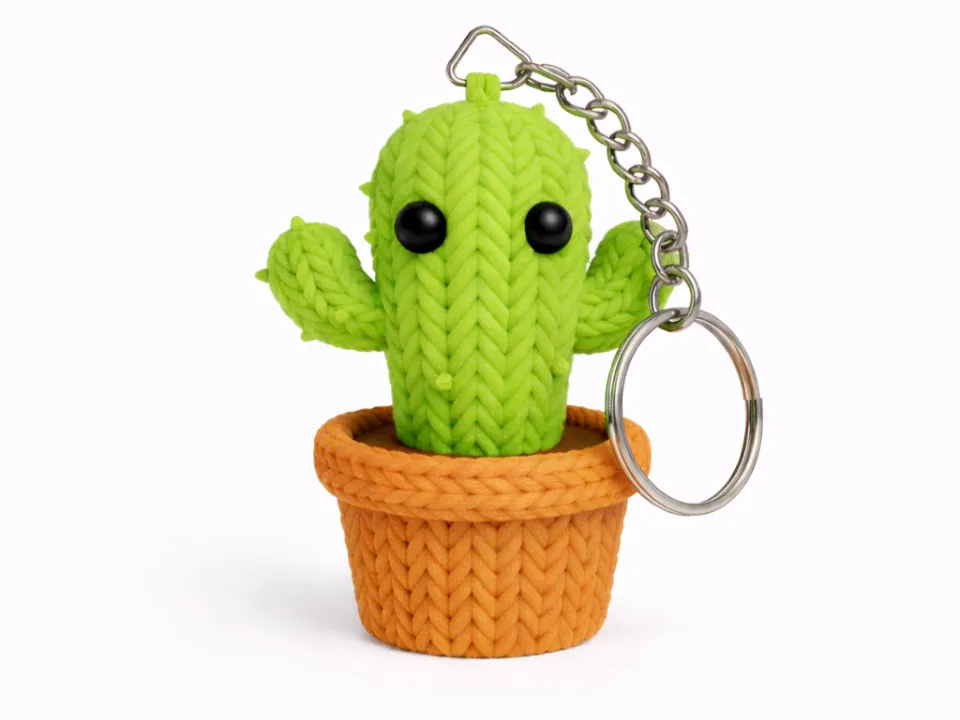 Cute Cactus Keychain–3D Printed Decorative Keyring - Free 3D Print ...