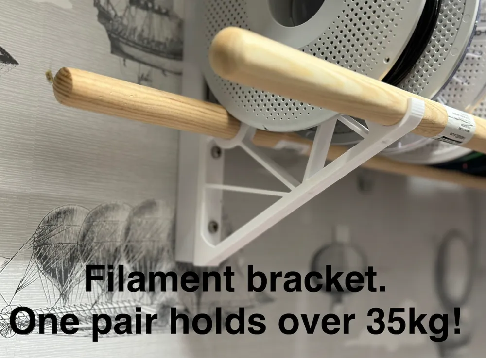 Filament bracket, holds over 35kg! - Free 3D Print Model - MakerWorld