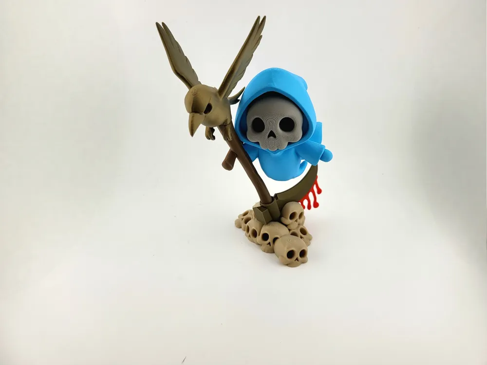 Grim Reaper with Raven and Skulls Halloween NO AMS - Free 3D Print ...