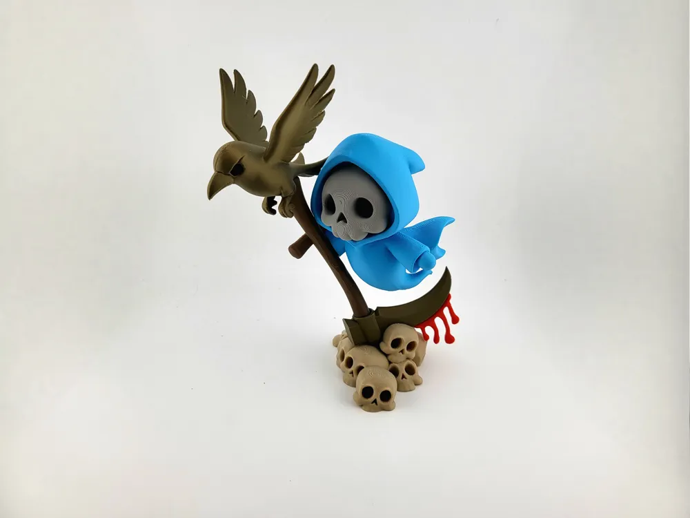 Grim Reaper with Raven and Skulls Halloween NO AMS - Free 3D Print ...