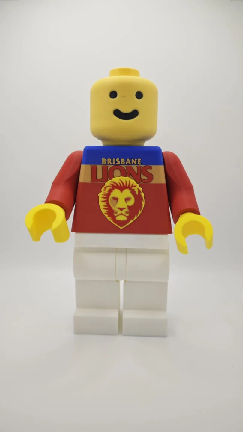 AFL Brick Man - Brisbane Lions (500%) - Free 3D Print Model - MakerWorld