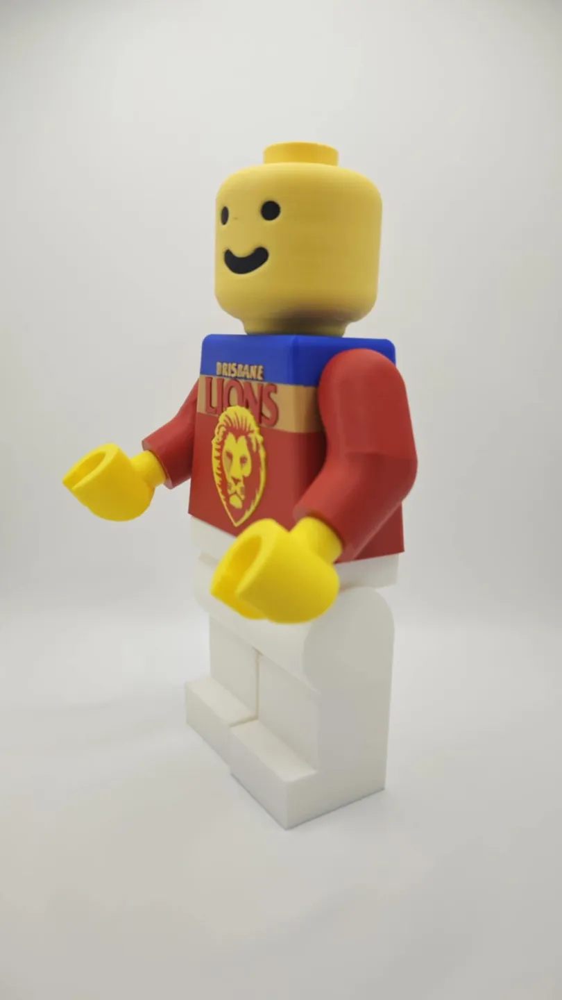 AFL Brick Man - Brisbane Lions (500%) - Free 3D Print Model - MakerWorld