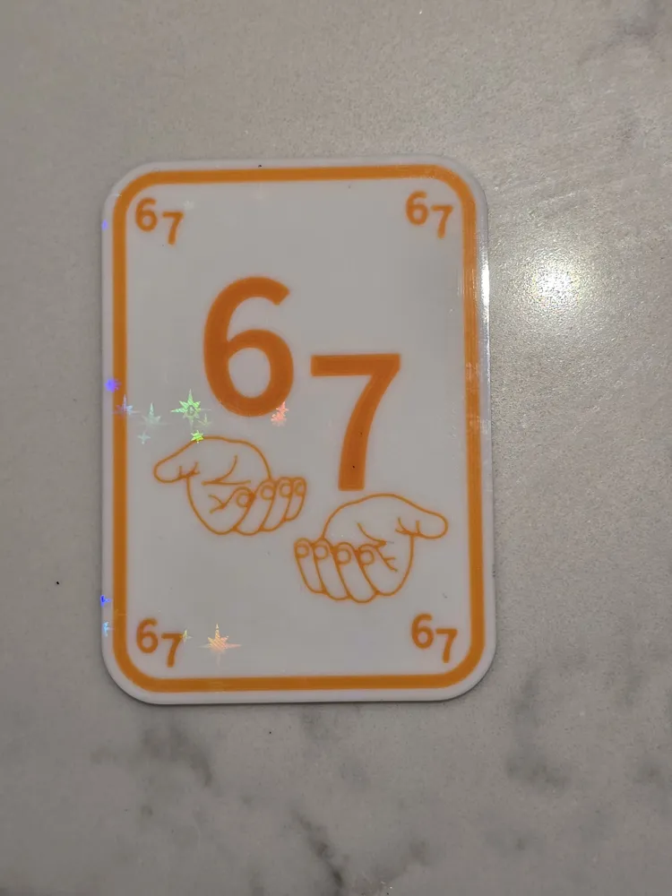 6 7 Card Six Seven - Free 3D Print Model - MakerWorld