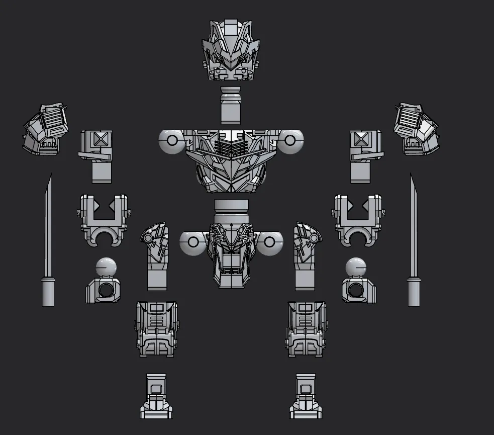 Origin-Zero Mecha : M4 - Swords Samurai - Free 3D Print Model - MakerWorld